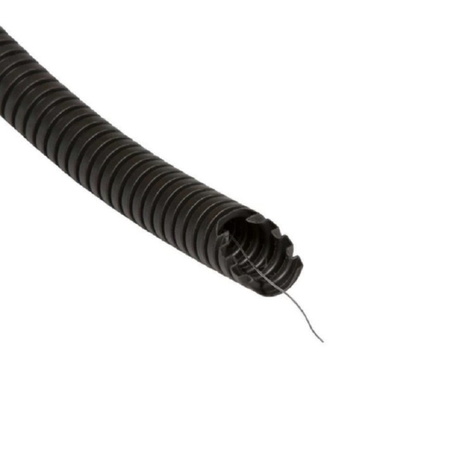 Gofrēta caurule ar stiepli D=20mm 750N 50m melna PIPELIFE UV