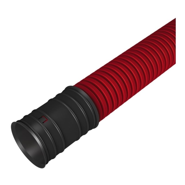 Gofrēta dubultsienu caurule D=110mm 750N 6m/456m sarkana EVOCAB HARD