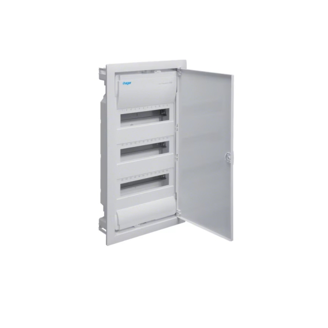 Sadalne z/a 36mod (3x12mod) balta, ar durvīm IP30 Volta